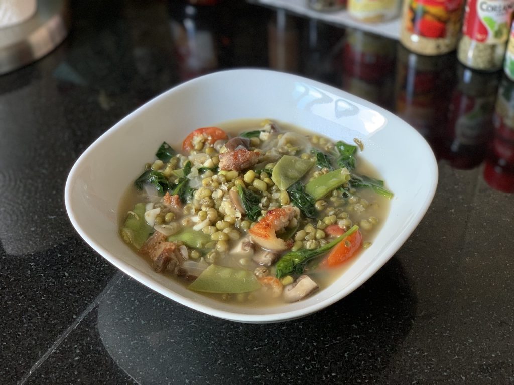 Filipino Ginisang Monggo (Sautéed Mung Bean or Mung Bean Stew) with a ...